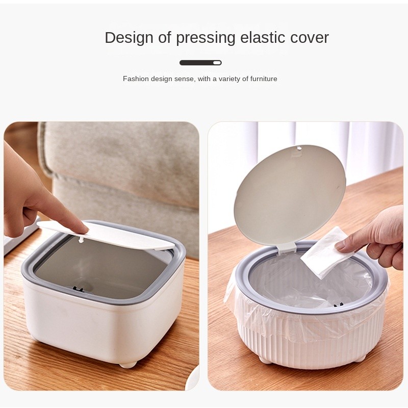 Desktop trash bin, press type, cute living room clutter bin, car ...