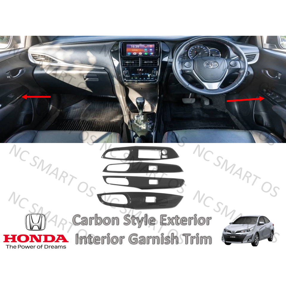 Toyota Vios NCP151 2019-2022 Power Window Carbon Interior Cover Trim ...