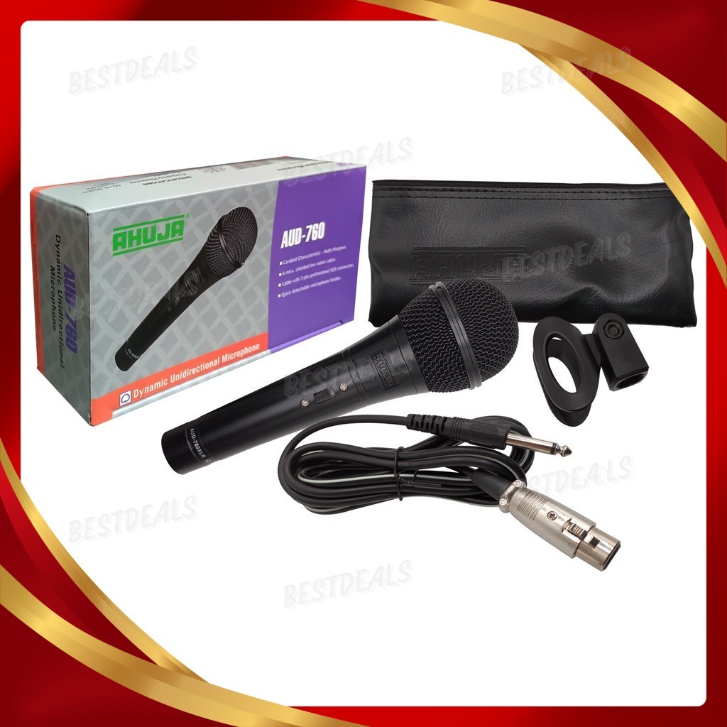 AHUJA AUD-760 Dynamic Unidirectional Microphone | Shopee Philippines