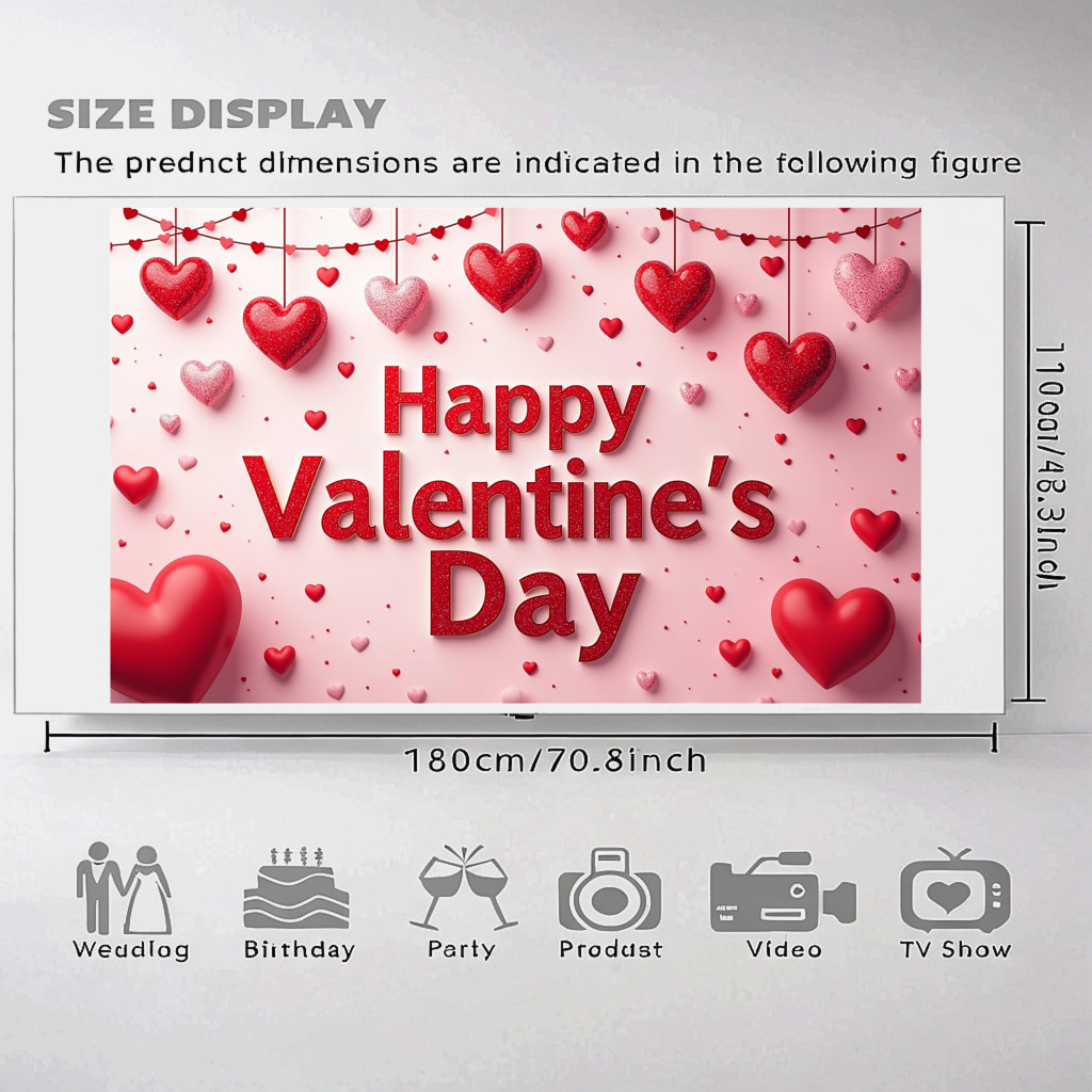 Red Heart Photo Backdrop 90s Backdrops For Photoshoot Valentine's Day ...
