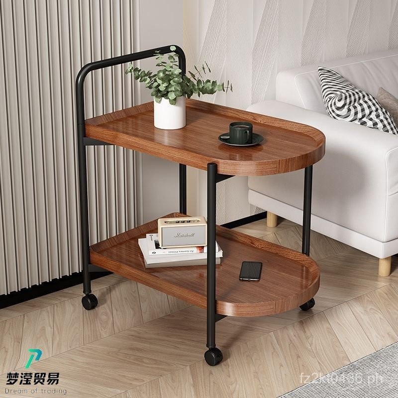 Tea Table Movable Living Room Small Cart Japanese Style with Wheels ...