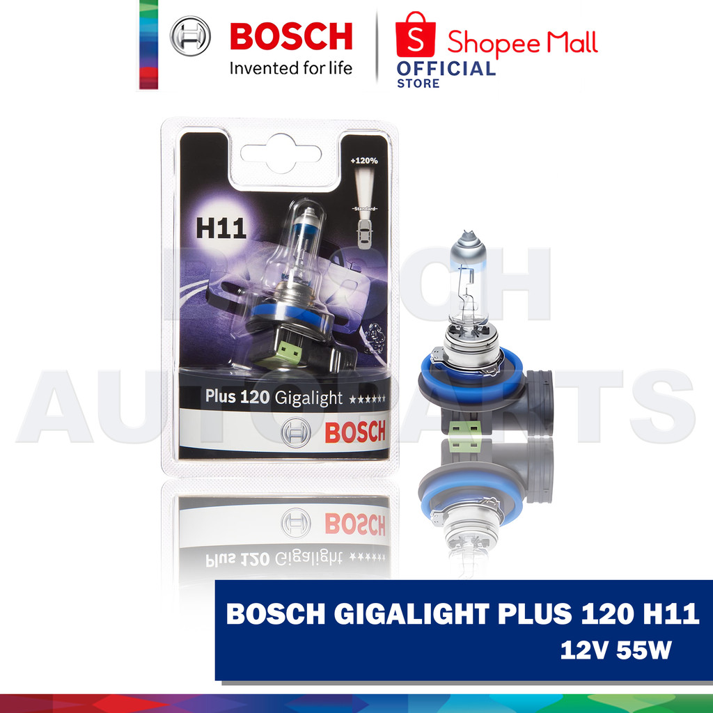 Bosch Bulb Gigalight Plus 120 H11 12V 55W | Shopee Philippines