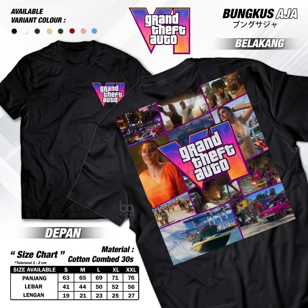 VISSION OFFICIAL GTA 6 Grand Theft Auto VI T-shirt - Tshirt Game Gaming ...