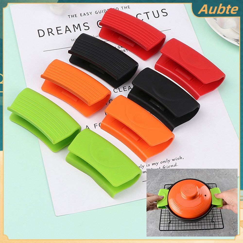 ⚡ 1pair Silicone Pan Handle Cover Heat Insulation Non-slip Assist ...