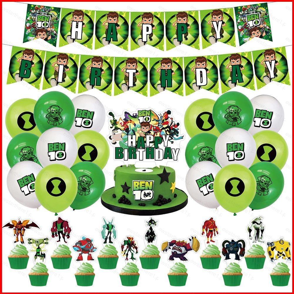 Jason Ben 10 Theme kids birthday holiday party decorations banner cake ...