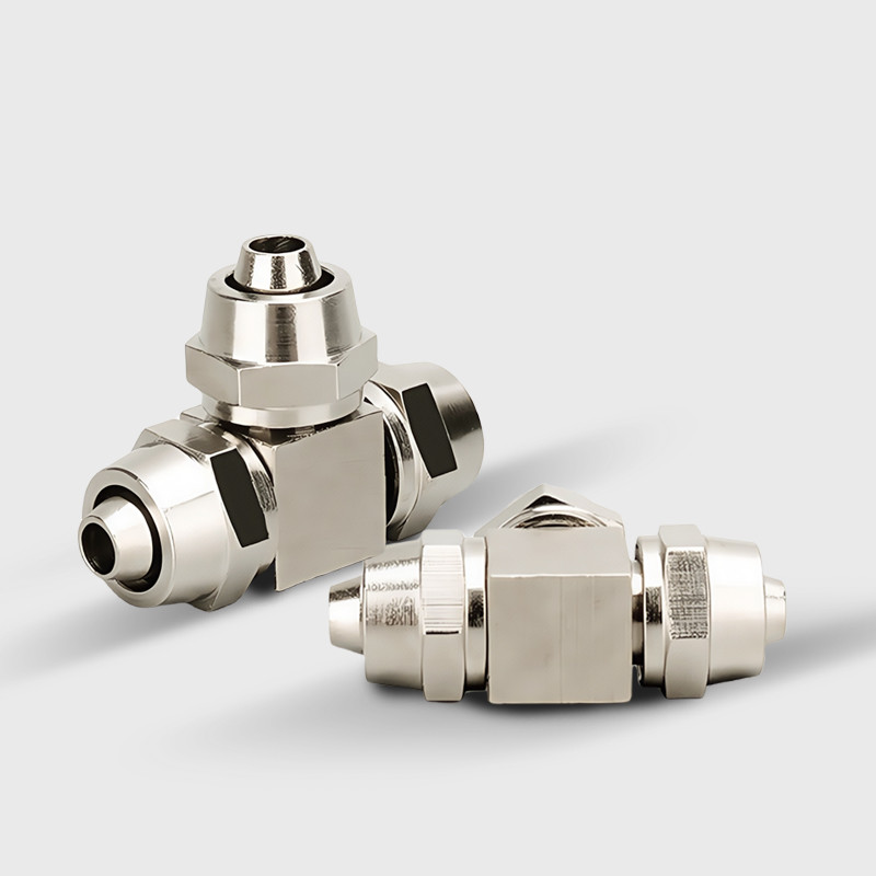PE Brass nickel plated Connector 4 6 8 10 12 Hose Adapter Quick Joint ...