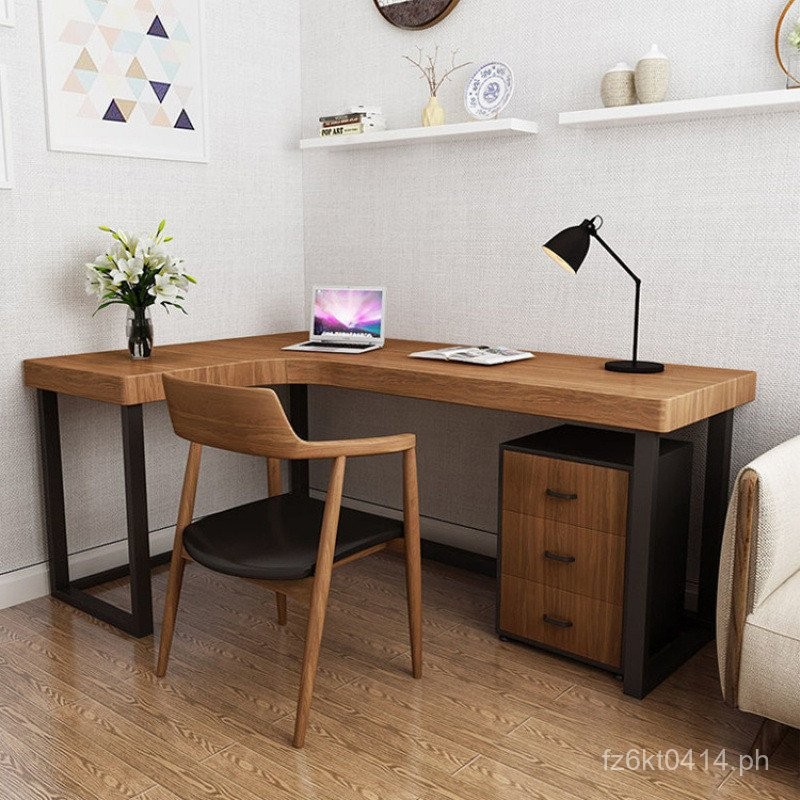 Iron Art Computer Corner L Corner Desk Simple Style Bedroom Desktop ...