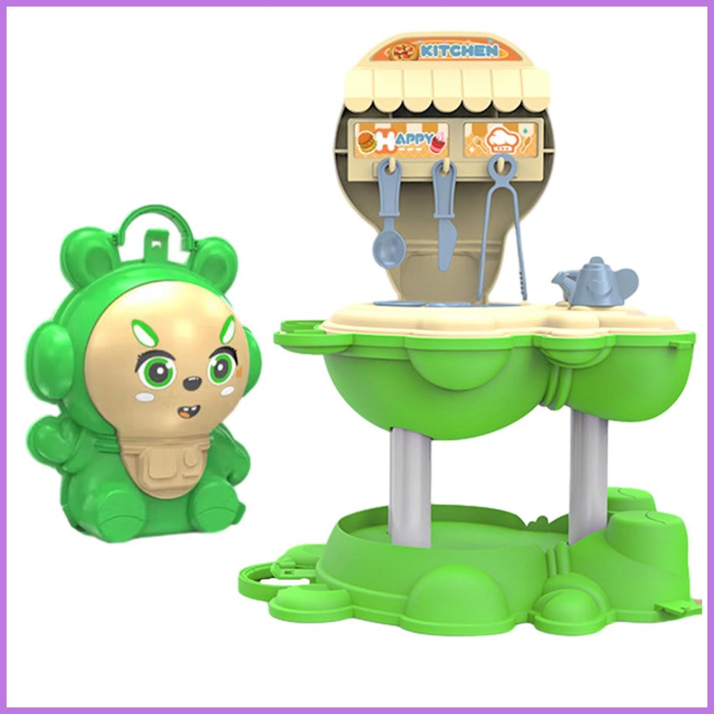 Toddler Toy Kitchen Toy Kitchen Set For Kids Interactive Portable ...