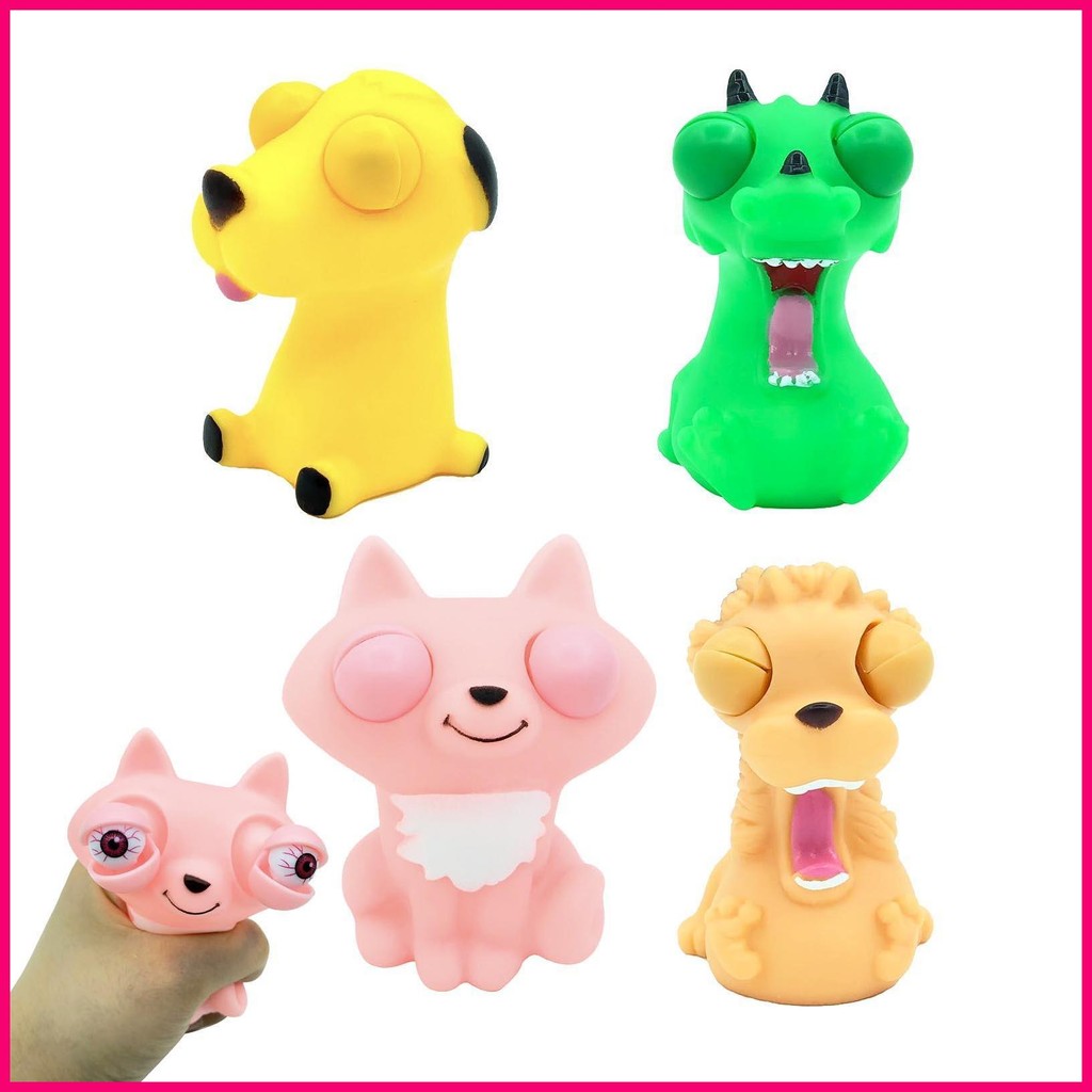 Squeeze Animals 4pcs Fidget Animals Pop out Eyes Squeeze Toy Squeeze ...