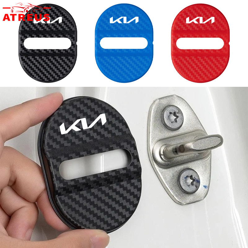 4Pcs KIA Car Door Lock Protection Cover Anti Scratch Door Lock Shock ...