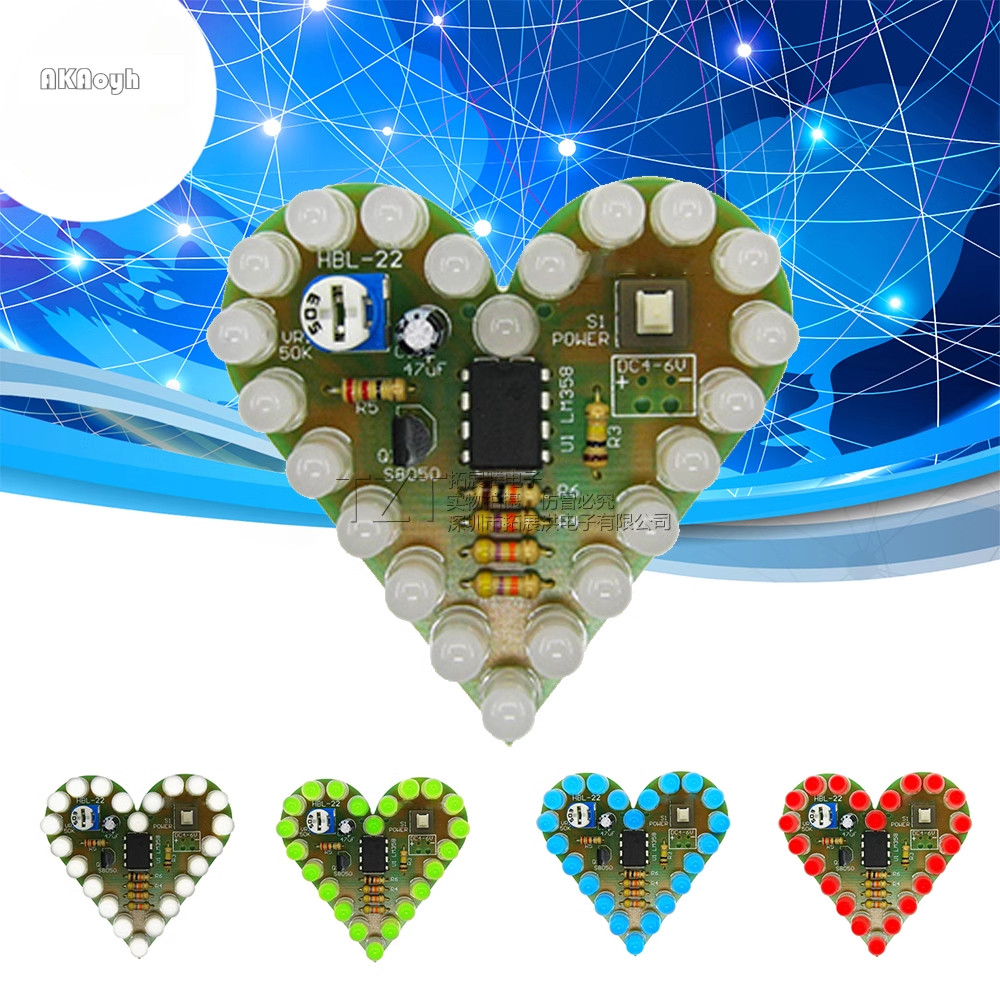 DIY Kit Heart Shape Breathing Lamp Kit DC 4 V-6 V Breathing LED Suite ...
