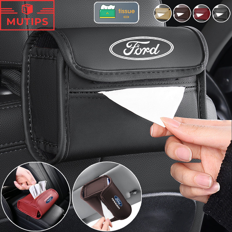 Ford Car Tissue Box Auto Sun Viso Leather Paper Towel Holder Storage ...