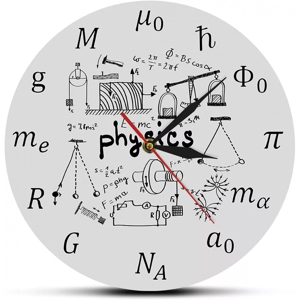 Science Art Physics Elements and Symbols Quartz Wall Clock Math ...