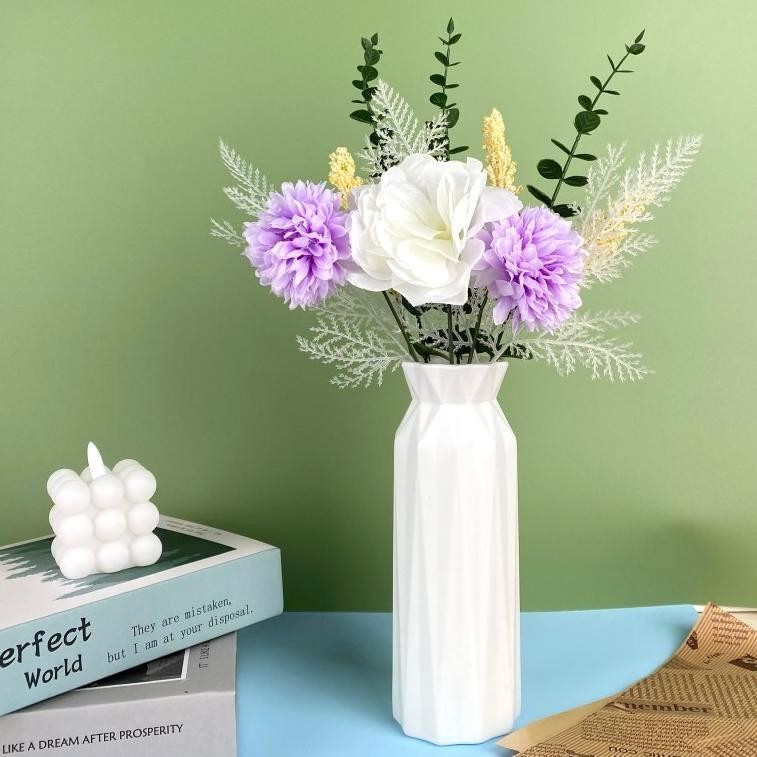 Artificial Flowers12pcs/set Big Flower Ping Pong Chrysanthemum Bouquet ...