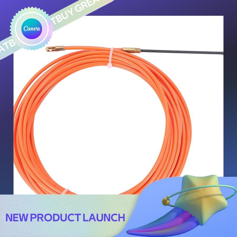 4Mm Orange Guide Device Nylon Electric Cable Push Pullers Duct Snake ...