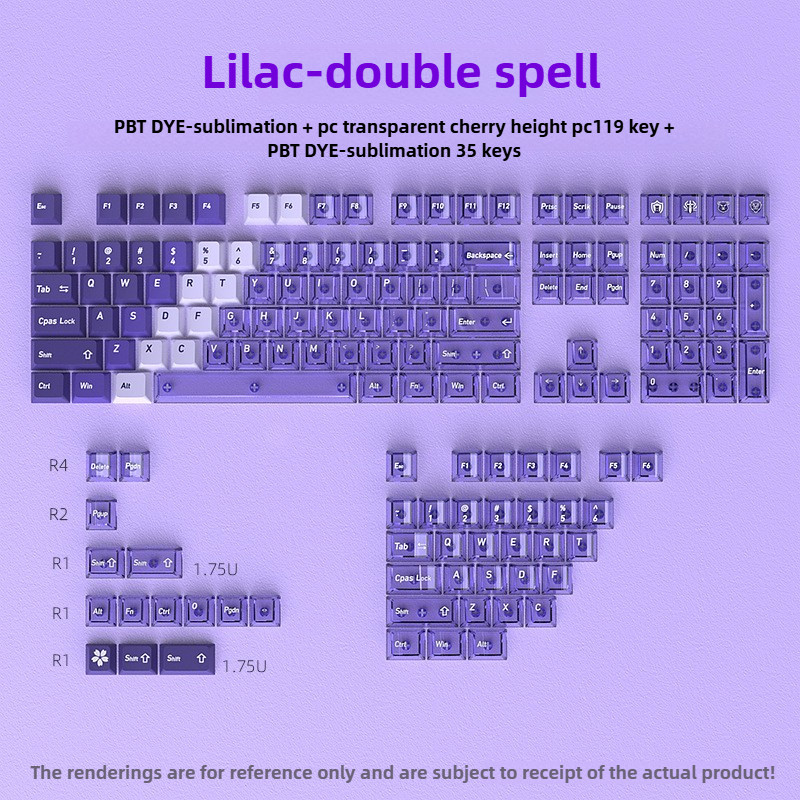 Lilac Keycap Mechanical Keyboard Caps Set PBT Material DYE-sublimation ...