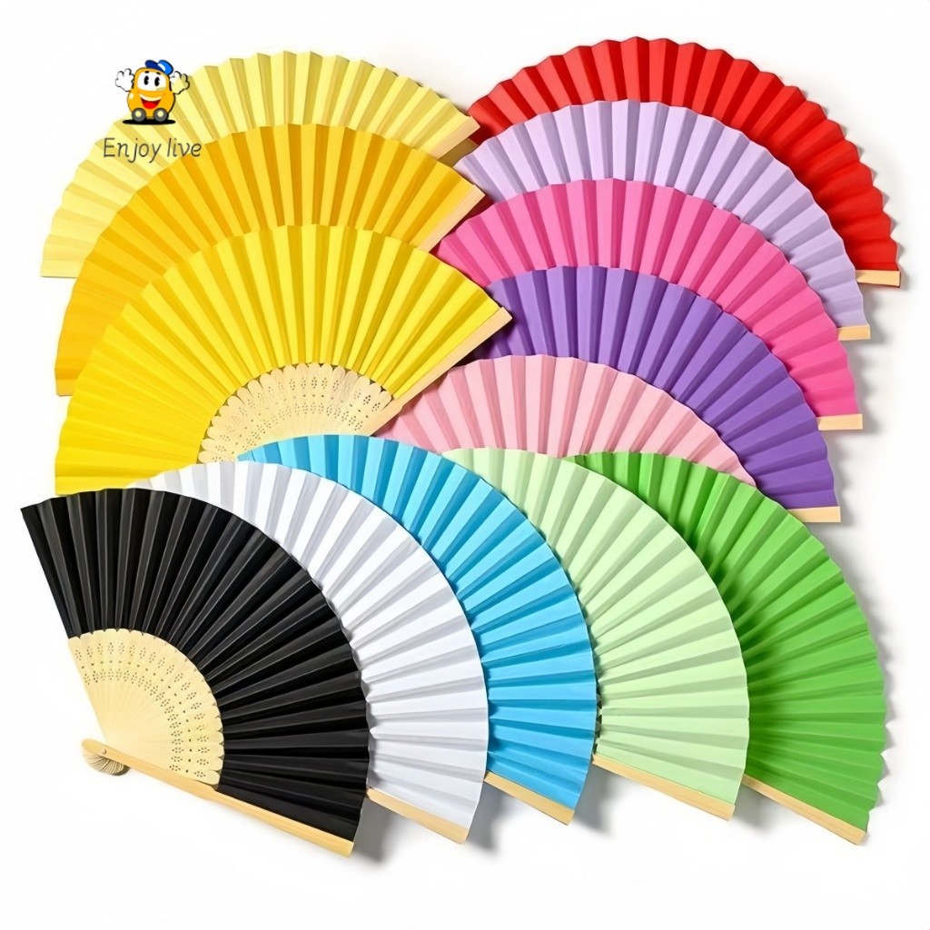 ENJOY /Bamboo Wood Folding Fan Handheld Cool Summer Folding Fans ...