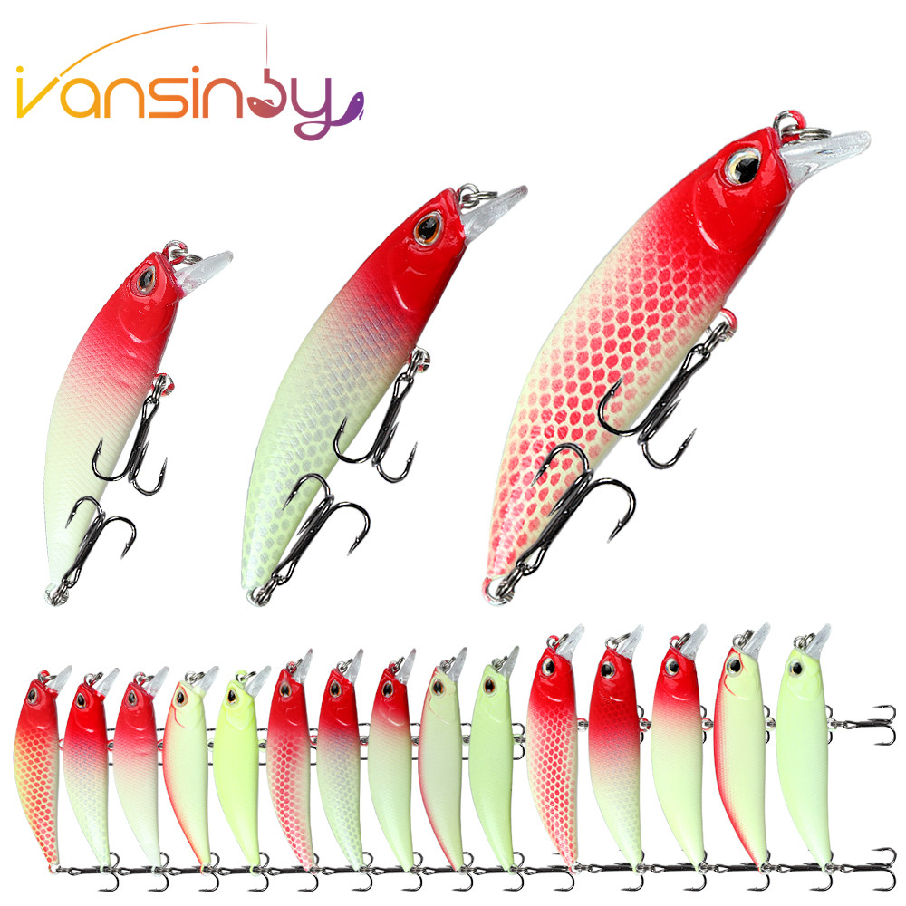 Luminous Fishing Lure 5g/6.5g/8g Sinking Minnow Fishing Lure Fishing Gear Ghost Shrimp Water ...