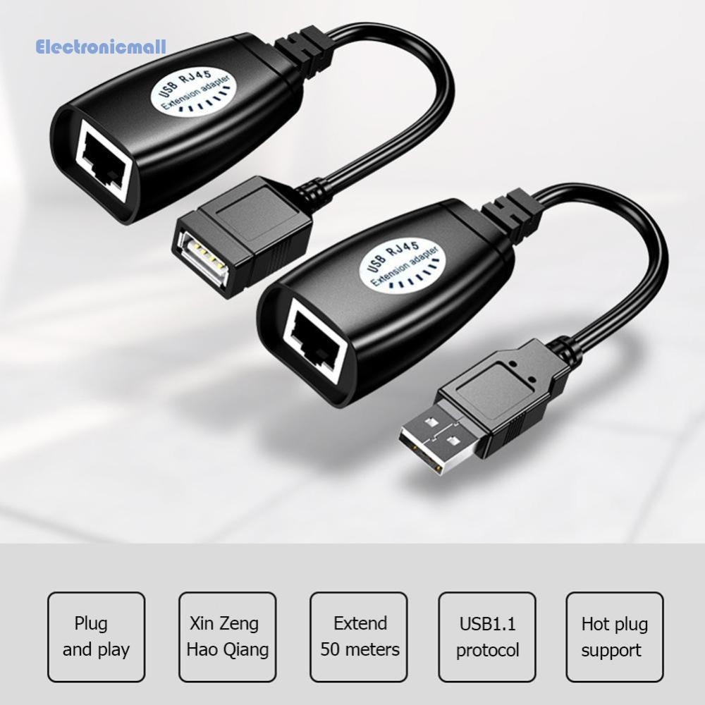 HW-RJ11 USB to RJ45 LAN Connector Adapter 50m Extension Cable Signal ...