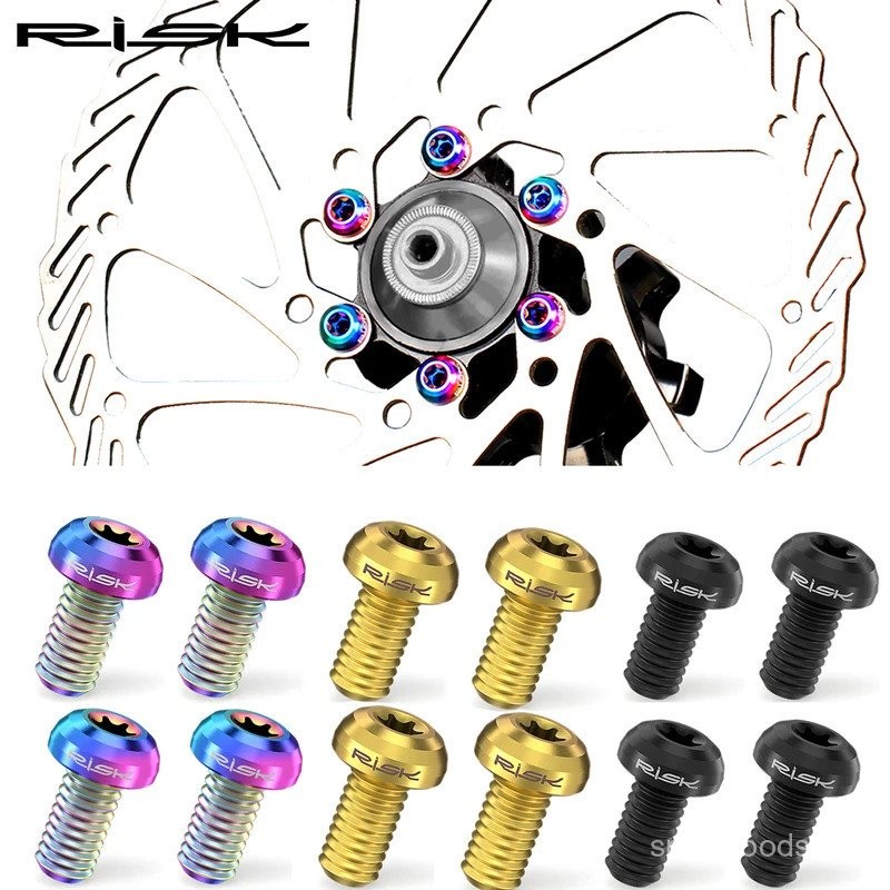 RISK 12pcs/bag Mountain Road Bike Bicycle TC4 Titanium M5X10mm Disc ...
