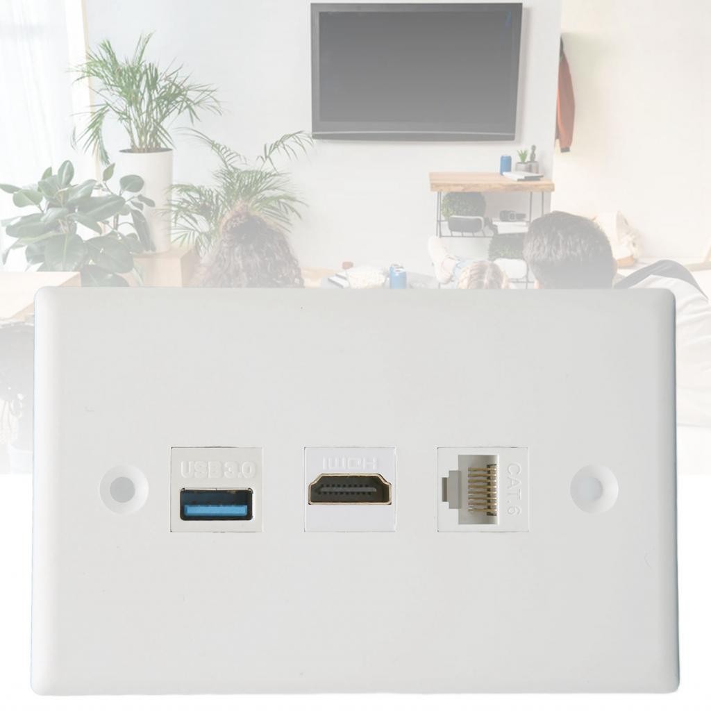 Apill 3-Gang HD Multimedia Interface Wall Plate USB3.0 CAT6 Data Fit | Shopee Philippines