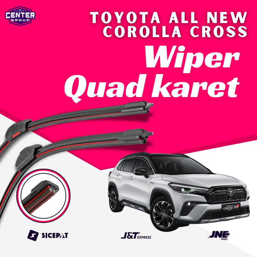 Quad Blade Wiper Toyota All New Corolla Cross Frameless 4 Layer Rubber ...
