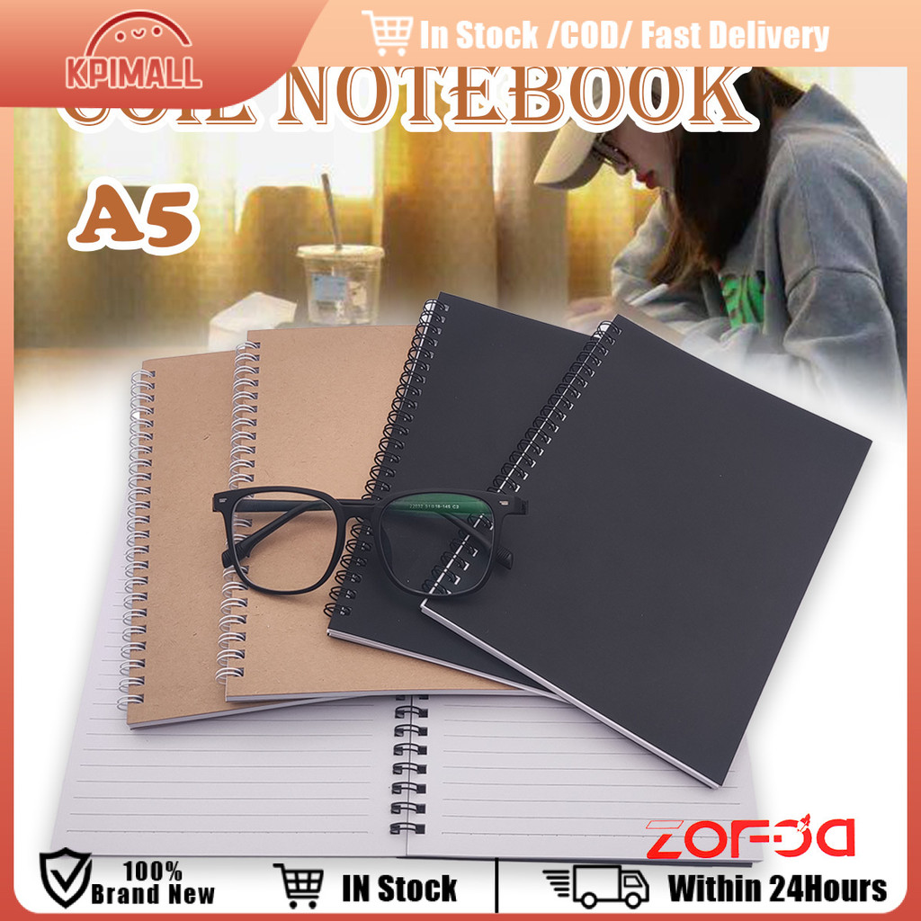 A5 Spring Notebook Planner Kraft Cover 60 Sheets Loose Leaf School ...