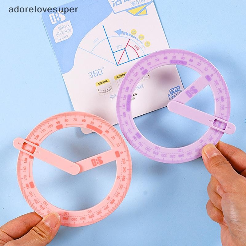 AD1PH 360-degree Activity Angle Protractor Drawing Tool School Office Right Angle Sharp Angle ...