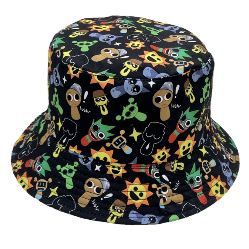 New Sprunki Rhythm Box Game children Printed Fisherman's Hat Men's and ...