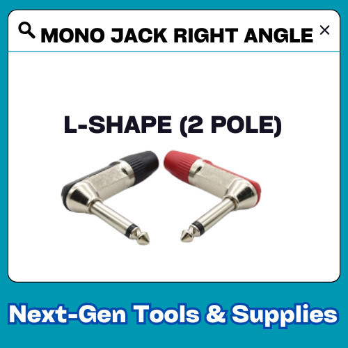NEXTGEN || 2 Pole Mono Male Jack Right Angle Guitar L-SHAPED JACK PLUG ...