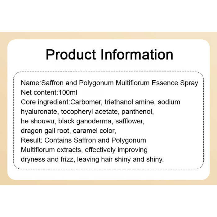 Saffron Essence Spray Herbal Gray Hair Spray Saffron Hair Blackening ...