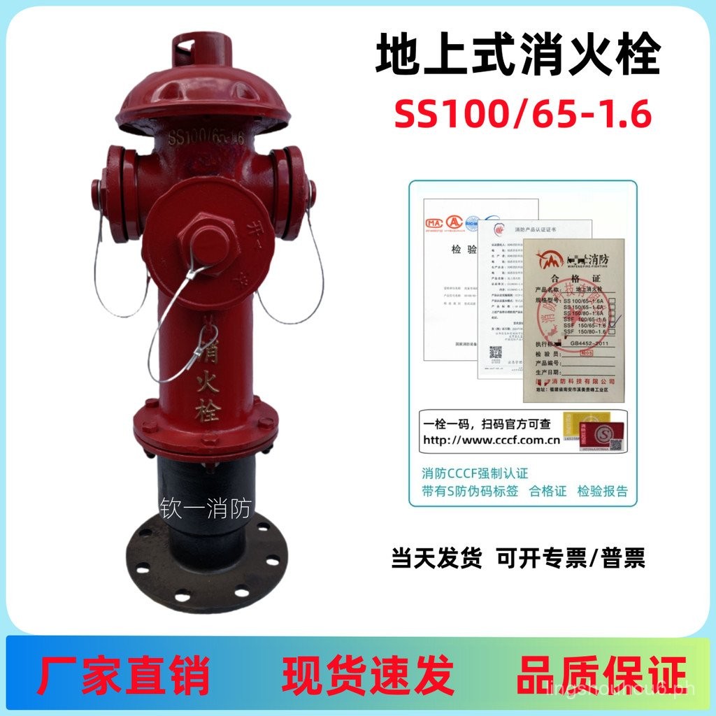 SS100/65-1.6Surface Mounted Fire Hydrant/Ground Spike/Outdoor Fire ...