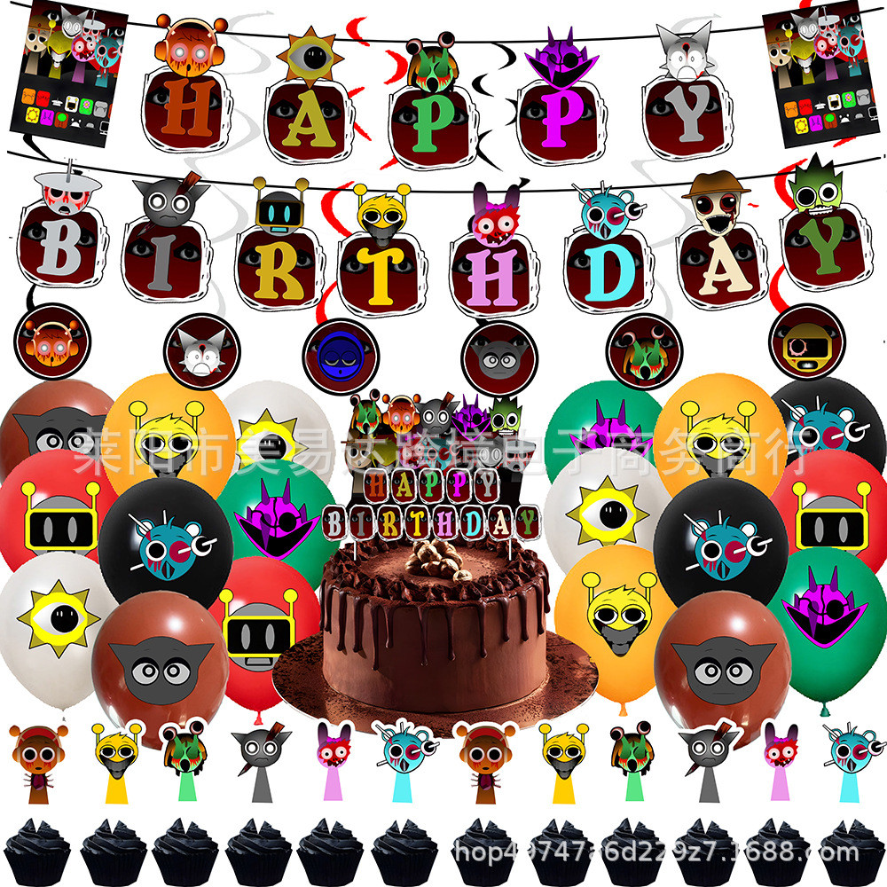 Sprunki Incredibox Sprunki Party Themed Decoration Birthday Flag ...