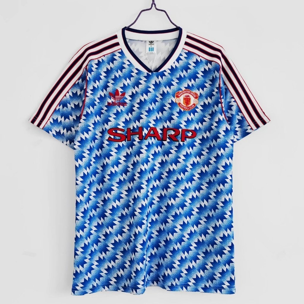 90-92 Manchester United Home Retro Soccer Jersey Football MU Vintage ...