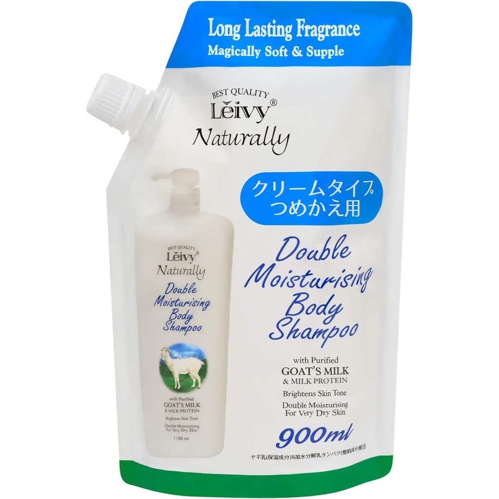 Leivy Body Shampoo Body Soap Goat Milk & Milk Protein Refill 900ml ...