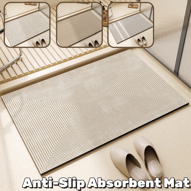 Super Absorbent Anti Slip Bath Quick Dry Shower Rug Mat Bathroom Non ...