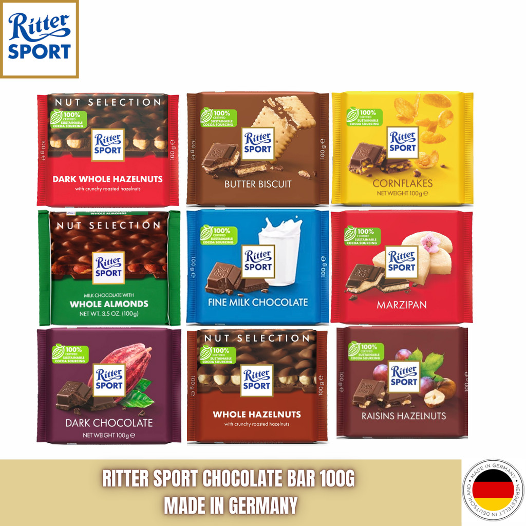 Ritter Sport Chocolate Bar 100g Made In Germany [Best Before Date: 02 ...