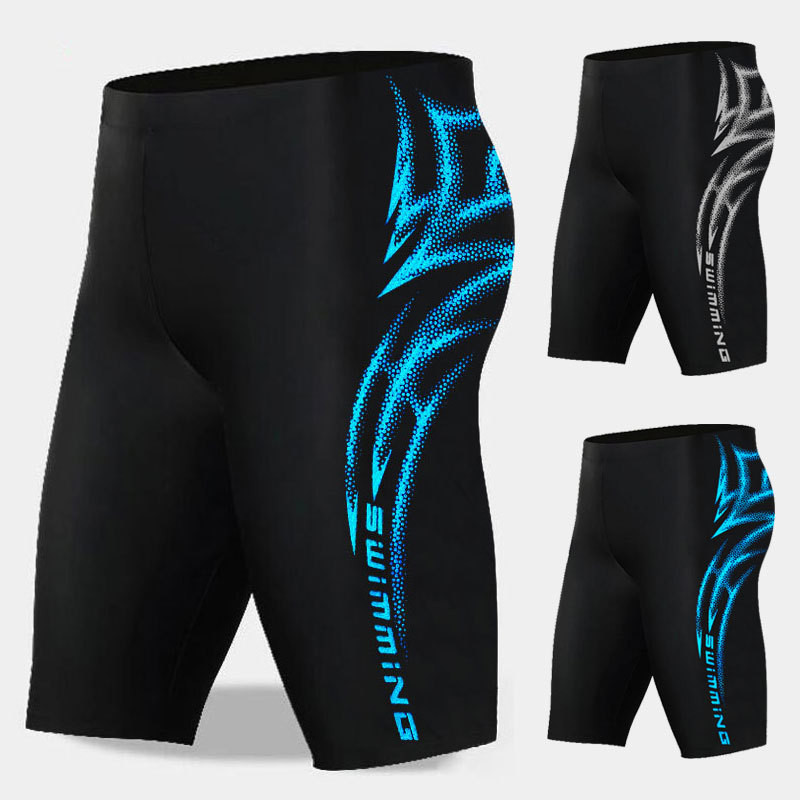 Men Long Adult Swimming Trunks Sports Anti-Embarrassing Swimming Trunks ...