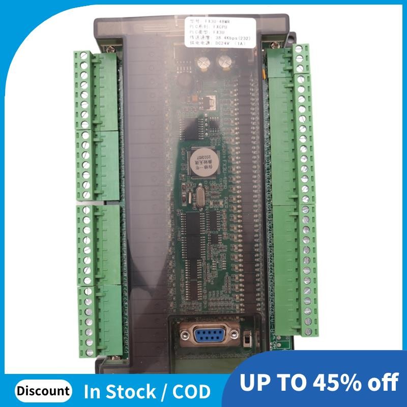 Best Sell FX3U 48MR RS485 (Real Time Clock) 24 Input 24 Relay Output 6 Analog Input 2 Analog ...