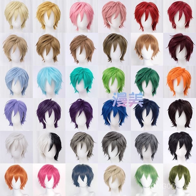Manmei 30CM Universal COS Reverse Face Short Hair Brown Black Silver ...