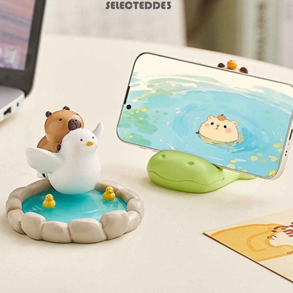 SELECTEDDE Capybara Phone Holder, Crocodile Animal Figurines Capybara ...