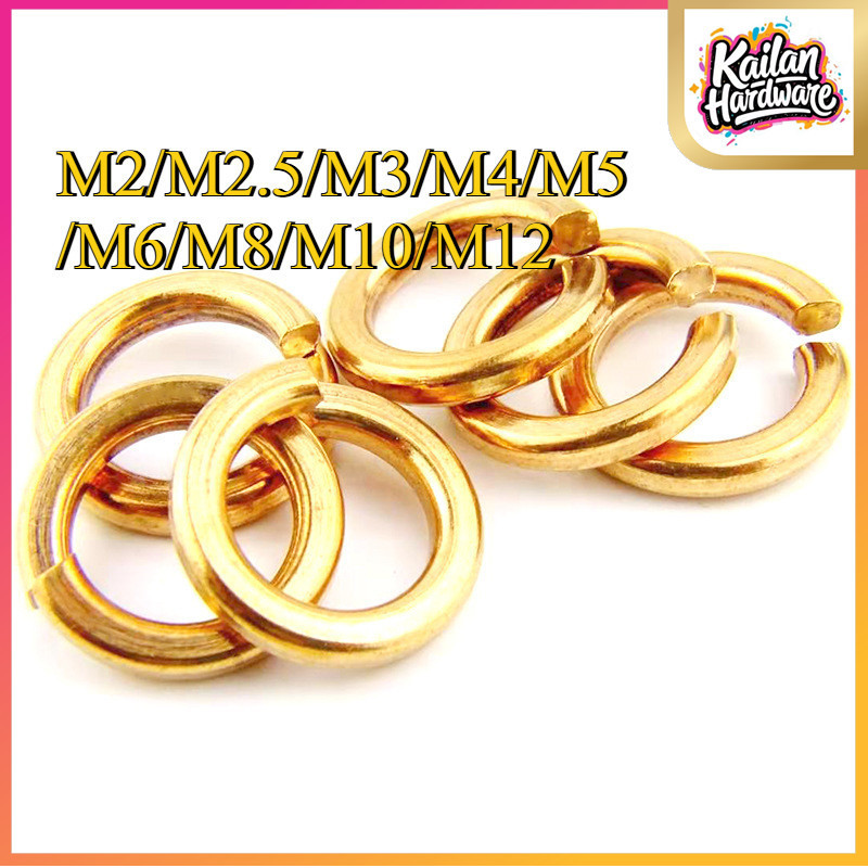 Copper Spring Lock Washers M2 M2.5 to M12 | Anti-Rust Elastic Wave ...