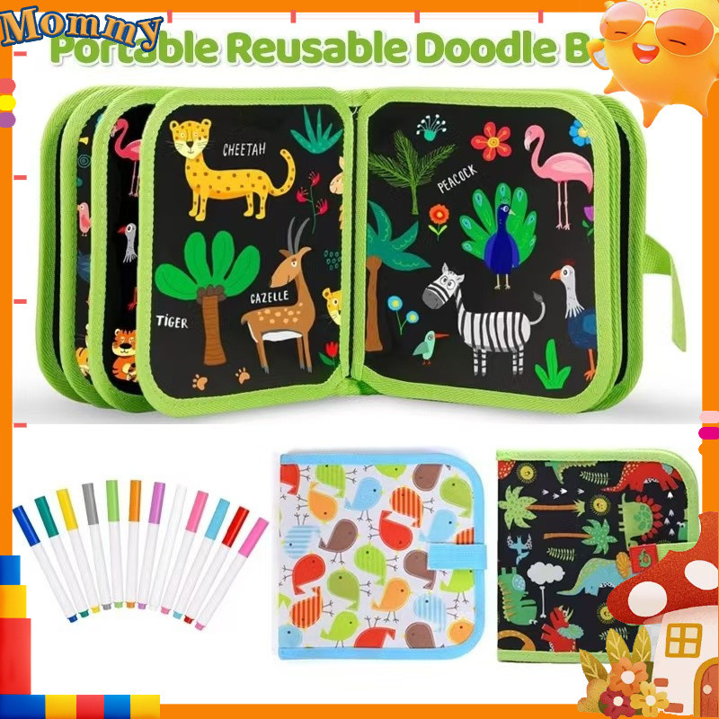 Kids Erasable Doodle Coloring Book Educational Toys Portable Reusable ...