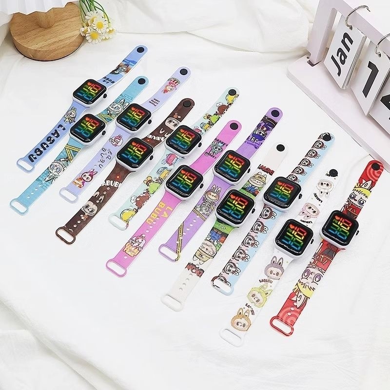 Unisex Digital Rubber Watch Labubu marvel sanrio kuromi LED Screen ...
