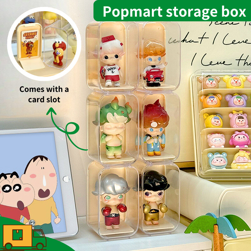 6PCS POP mart Box Acrylic Display Rack with card Moisture-proof Desktop ...