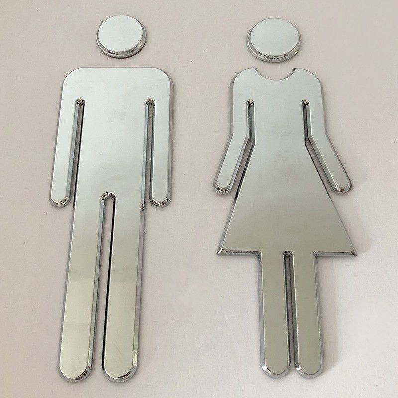Toilet Men Women Signs Three-Dimensional Self-Adhesive Toilet Unique Creative High-End Toilet ...