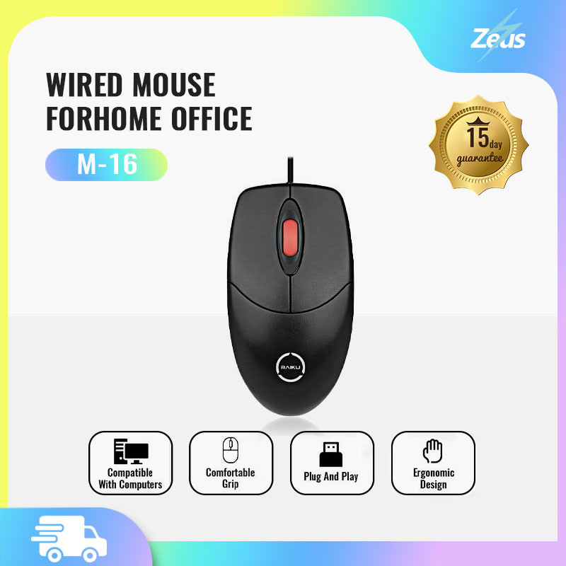 Zeus x Raiku Wired Office / Gaming Optical USB Wheel Mouse For Game ...