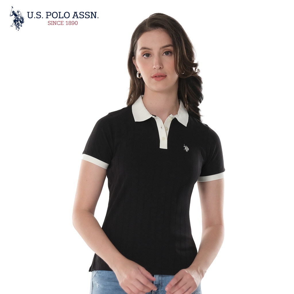U.S. Polo Ass. Women's Basic Plain Classic Fit Polo Shirt U800N901 ...