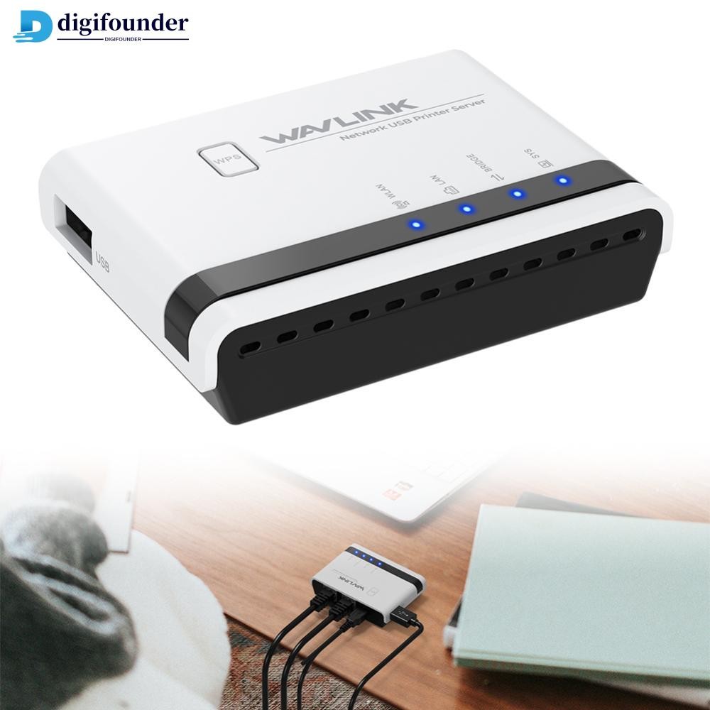 DIGIFOUNDER USB2.0 Wireless Printer Server With 10/100Mbps Lan/ Bridge ...