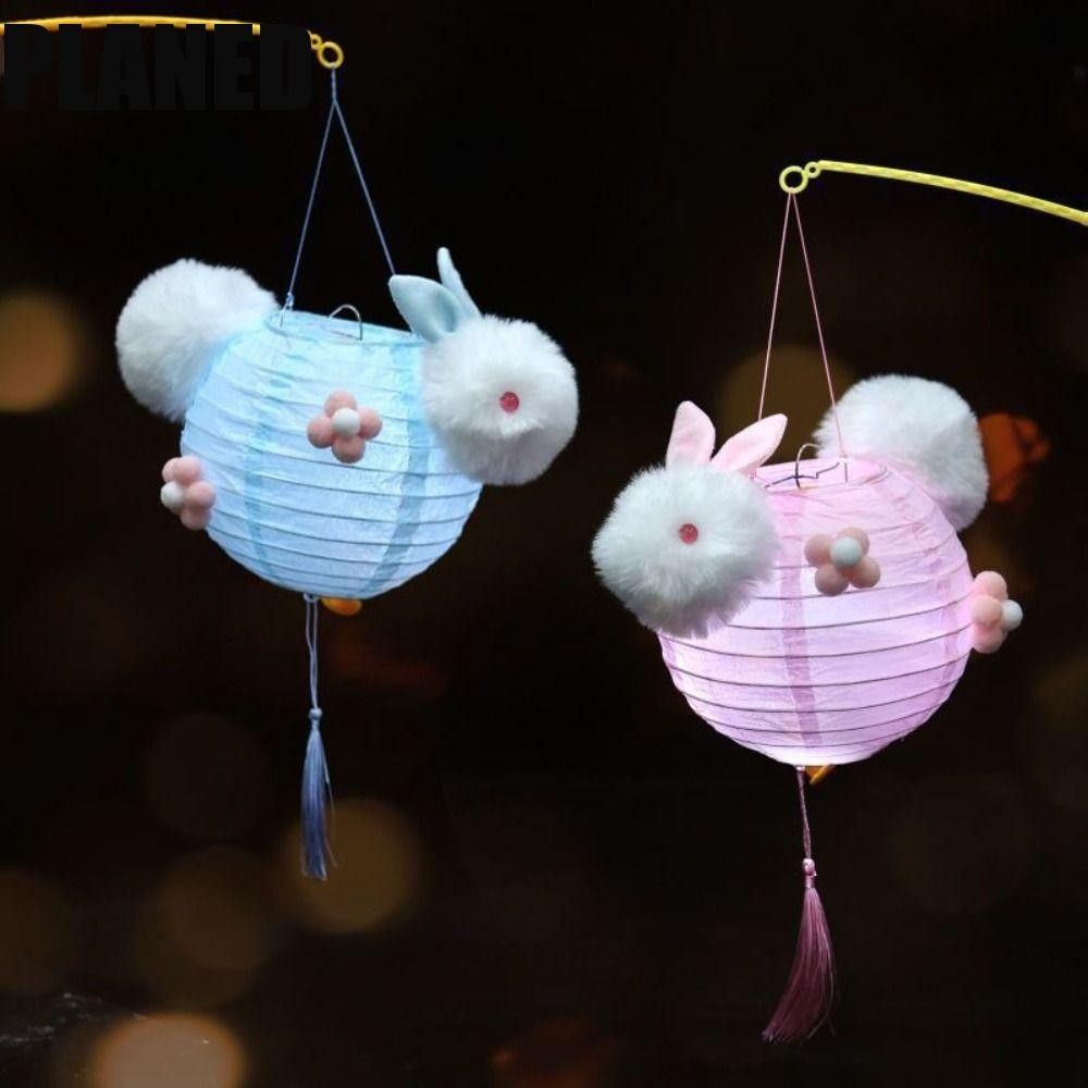 PLANED Chinese Rabbit Lantern, Cute Portable Handheld Paper Lamp, DIY ...